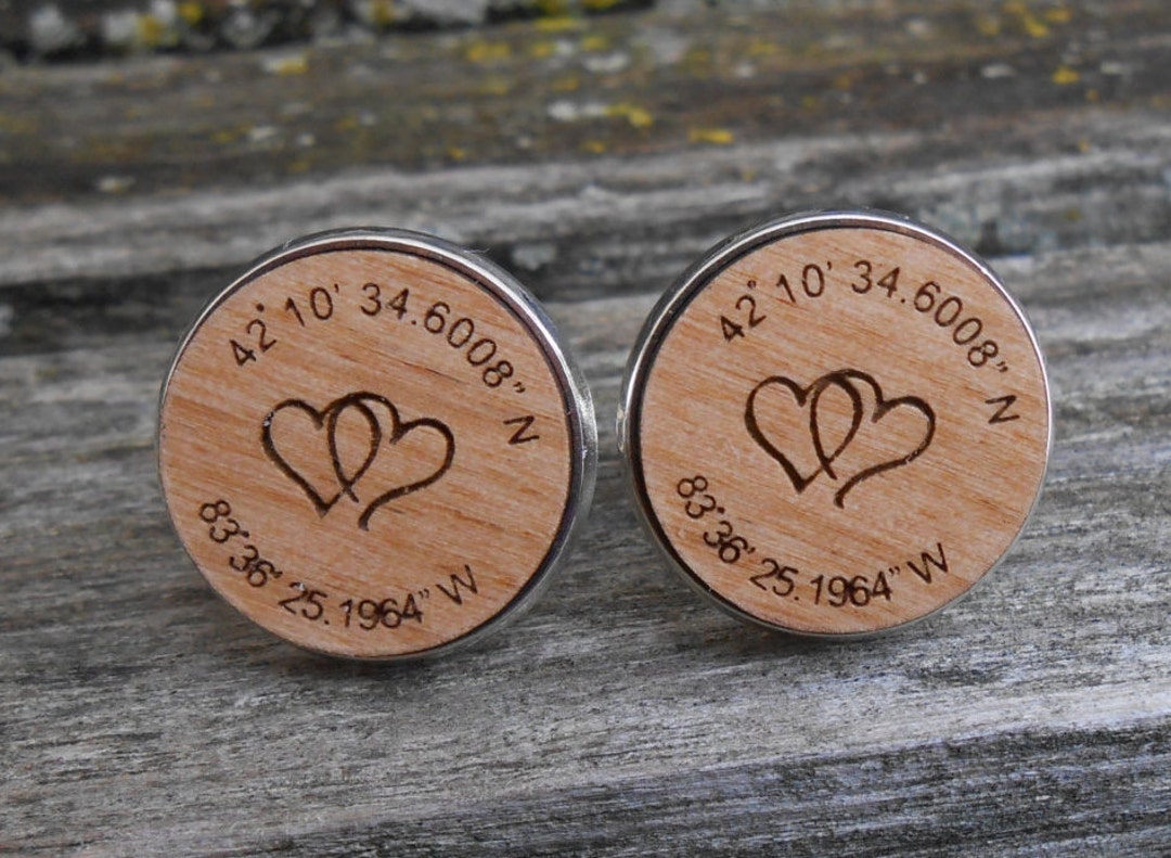 Custom Coordinate Cufflinks. Personlized. Wedding, Men's, Groom Gift ...
