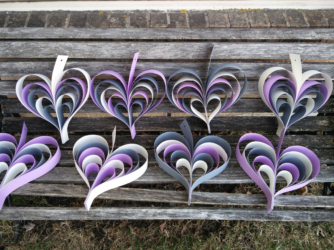 HUGE Heart Garland. Choose Your Colors. 10 Hearts. Wedding, Shower ...