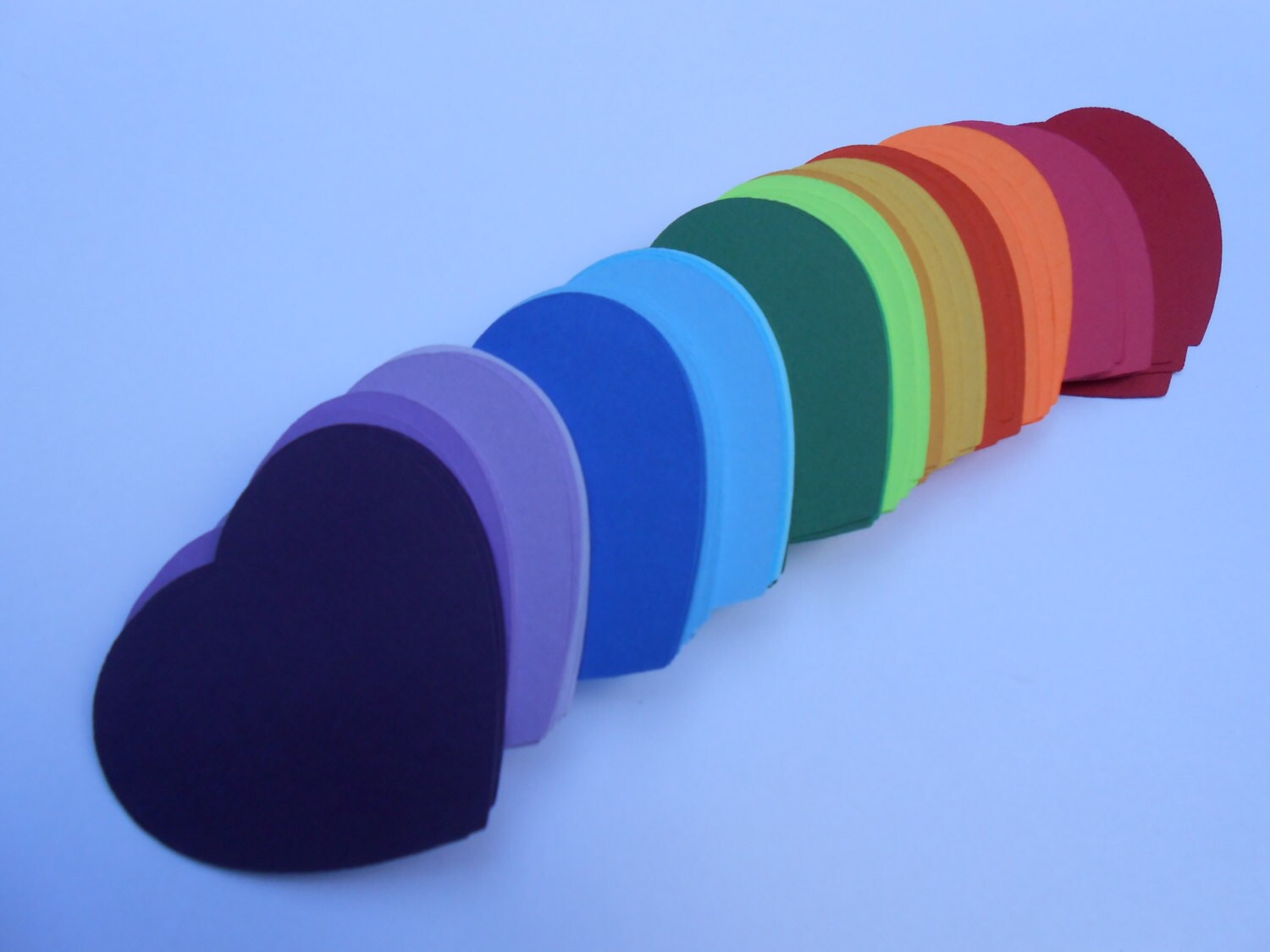 500 Rainbow Hearts OR Flowers, Confetti 1 Inch. Other Colors and Sizes ...