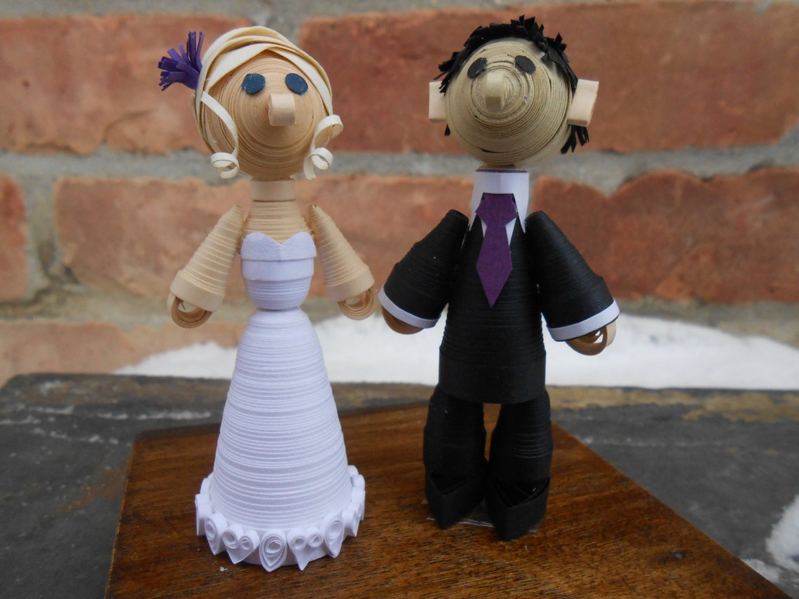 Bride & Groom Paper Cake Topper. Quilled Paper Wedding Decoration ...