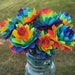 Dozen Rainbow Flowers. Dahlias, Mums. Paper Bouquet. Anniversary ...