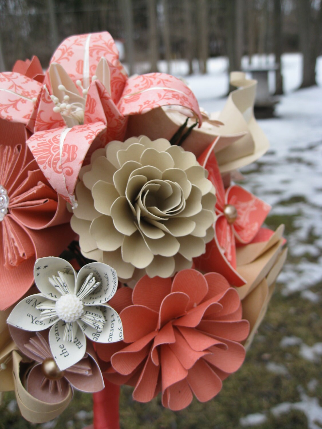 Custom Paper Flower Wedding Bouquets. You Pick the Colors | Etsy