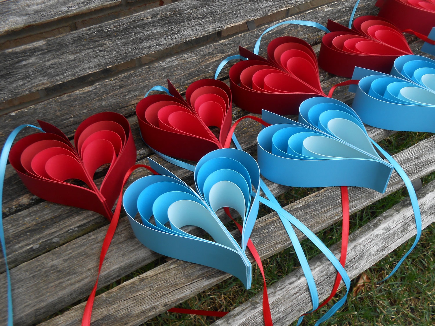 10 Custom Hearts. CHOOSE YOUR COLORS. Garland or Individual. Wedding ...