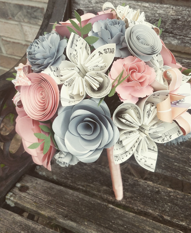 Custom Paper Flower Wedding Bouquet. You Pick the Colors - Etsy
