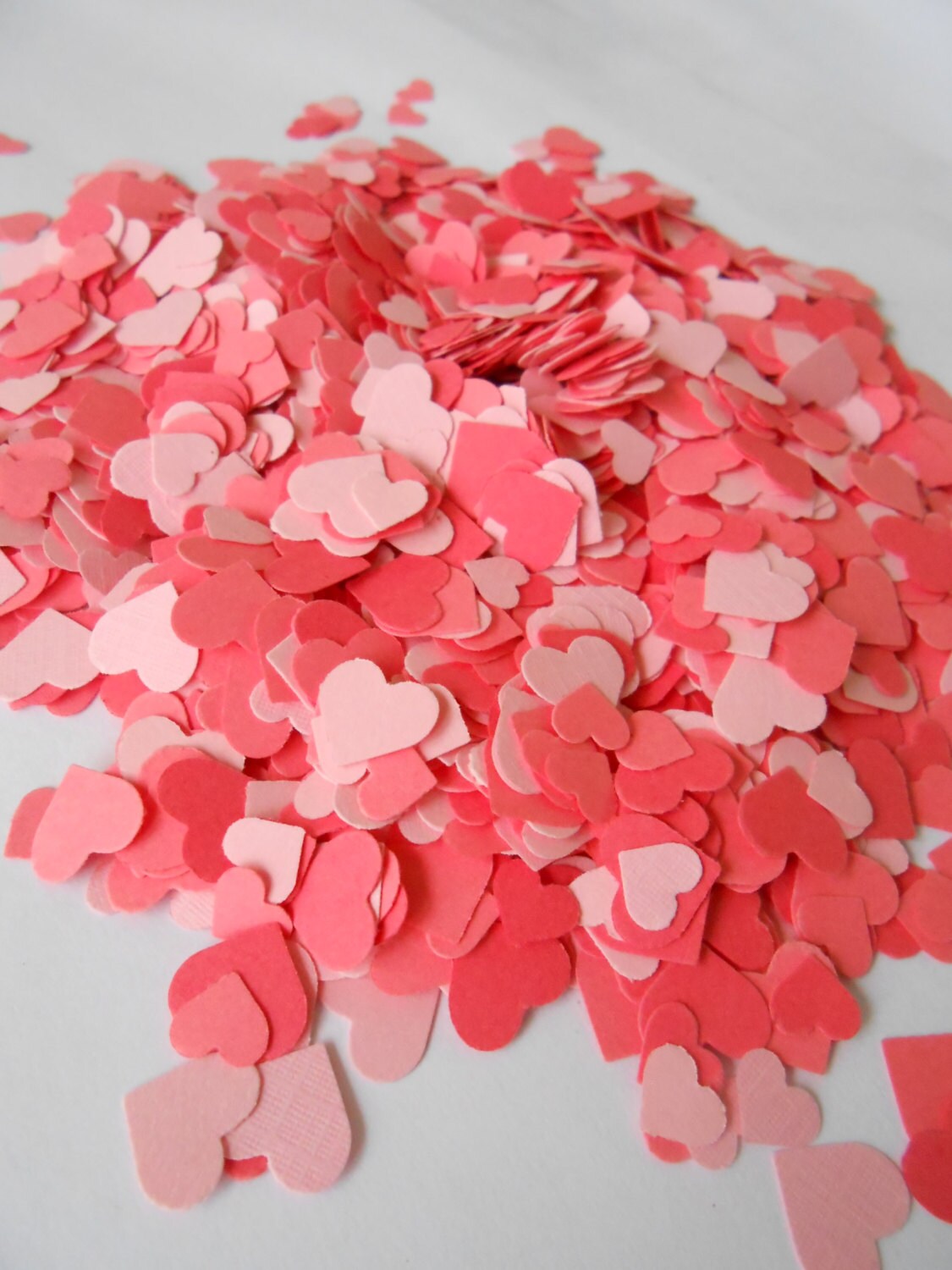 Over 2000 Mini Confetti Hearts. CORAL MIX. Weddings Showers - Etsy