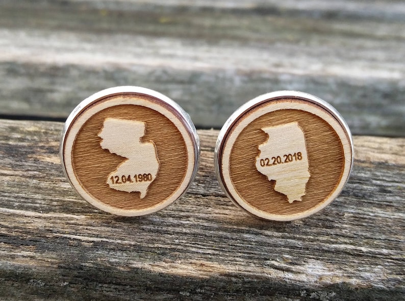 Personalized State Cufflinks. or Country. Gift for Groom, Wedding ...