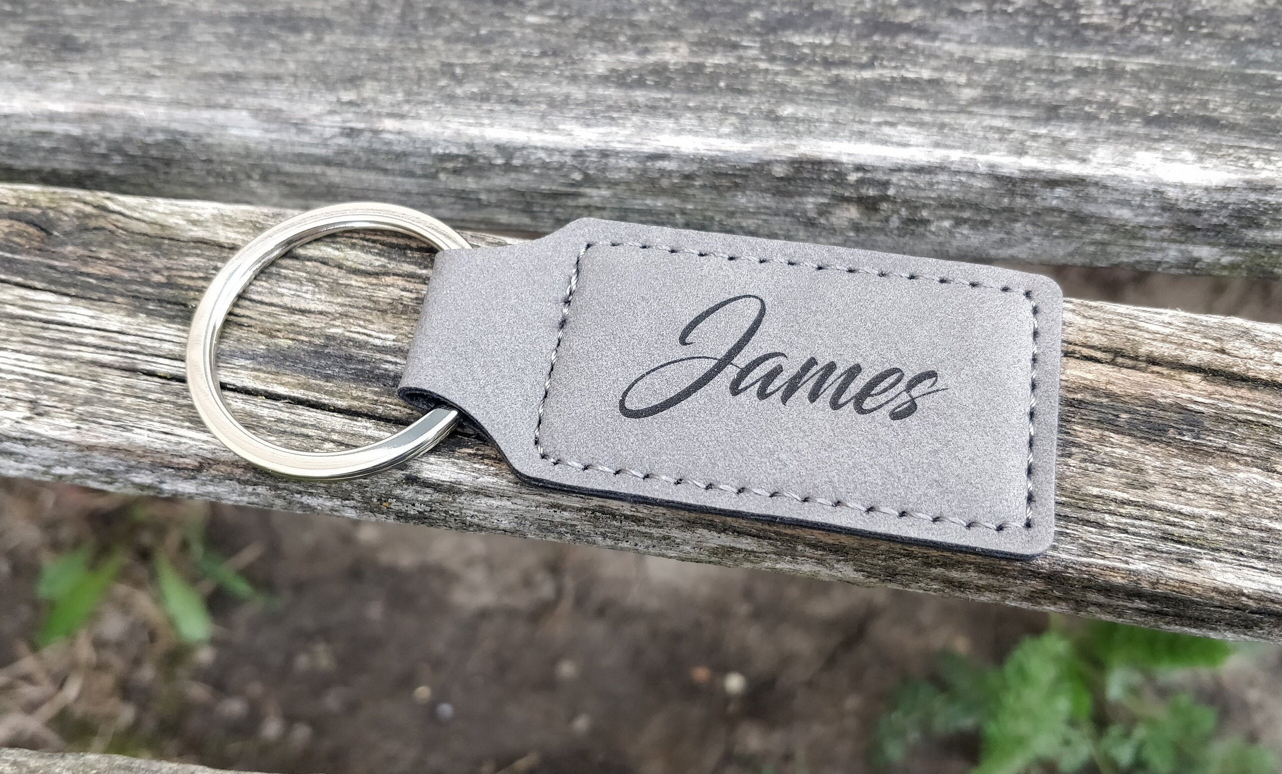 Customized Leather Keychain. Laser Engraved Tag. Wedding - Etsy