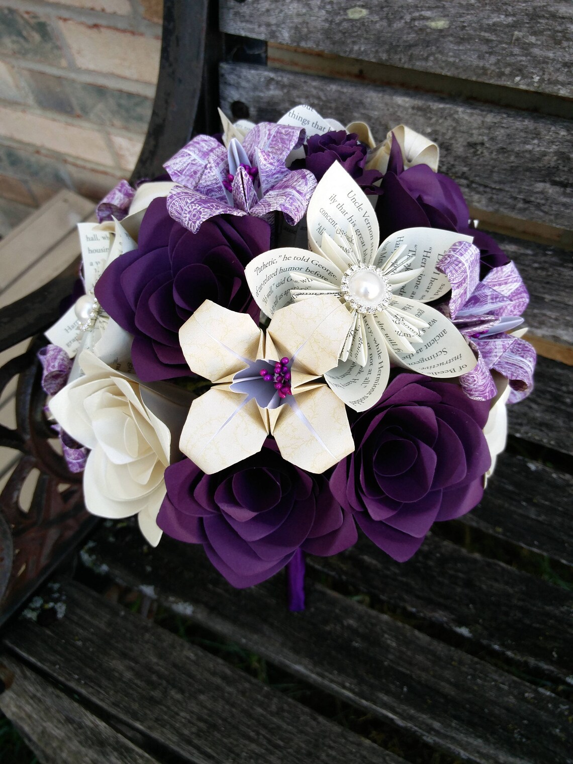 custom-paper-flower-wedding-bouquets-you-pick-the-colors-etsy