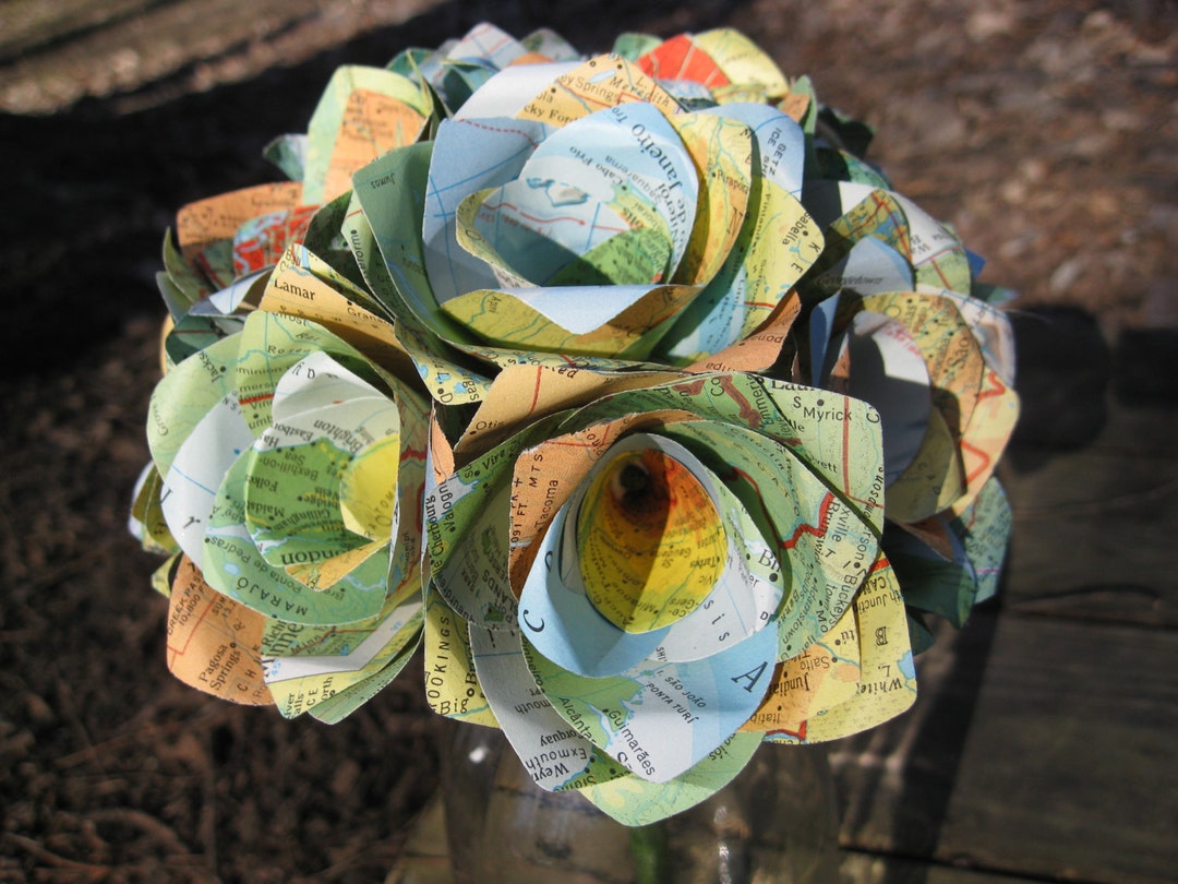 Half Dozen Vintage MAP Paper Roses. First Anniversary, Birthday ...
