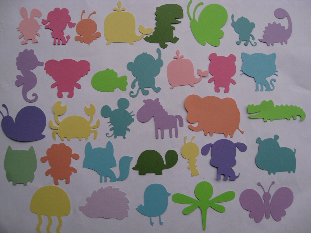40 Animal Cutouts. 5 Inch. Your Choice of Color & Shape. - Etsy