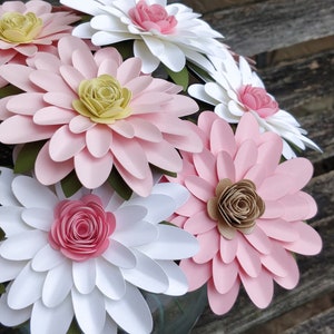 Gerber Daisy Paper Flower Bouquet. ICHOOSE YOUR COLORS. Centerpiece ...