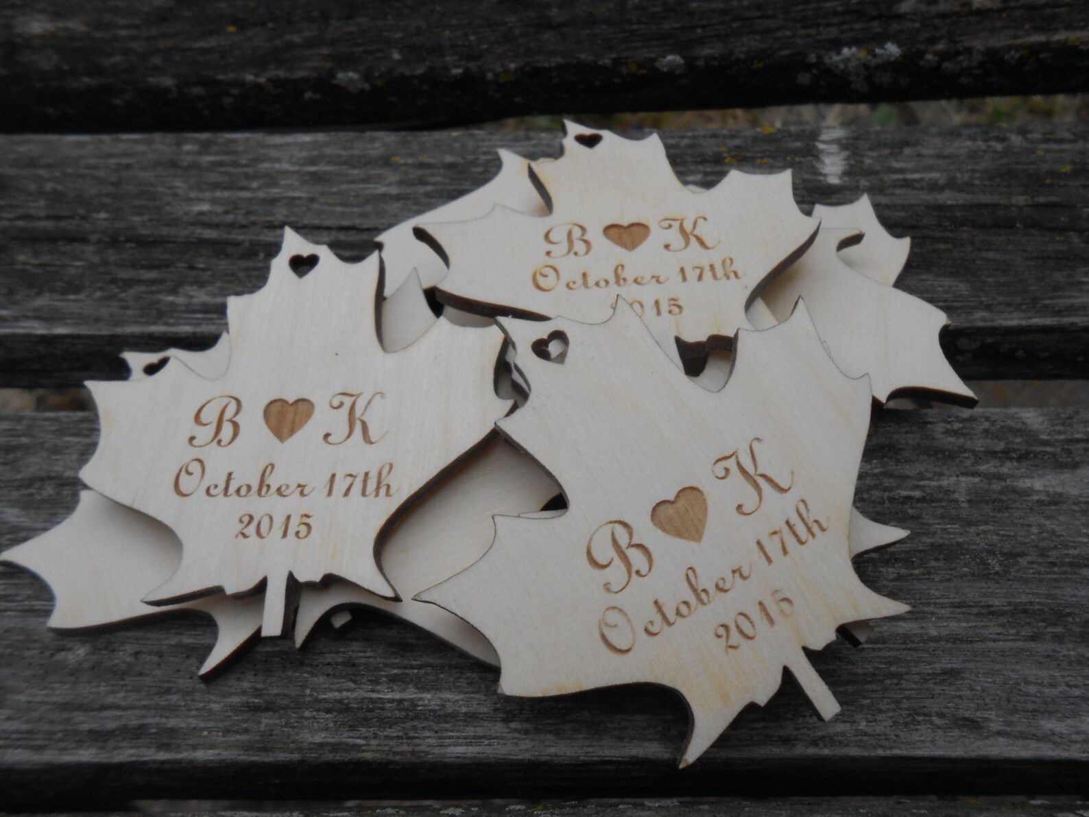 PERSONALIZED Maple Leaf Tags. Laser Cut Rustic Wedding. Fall | Etsy