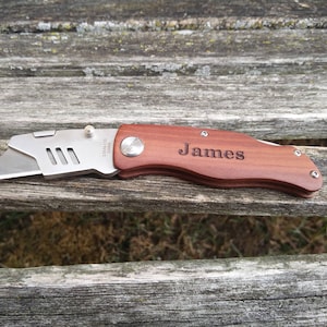 Custom Box Cutter. Laser Engraved Wood. Wedding, Men's, Groomsmen Gift ...