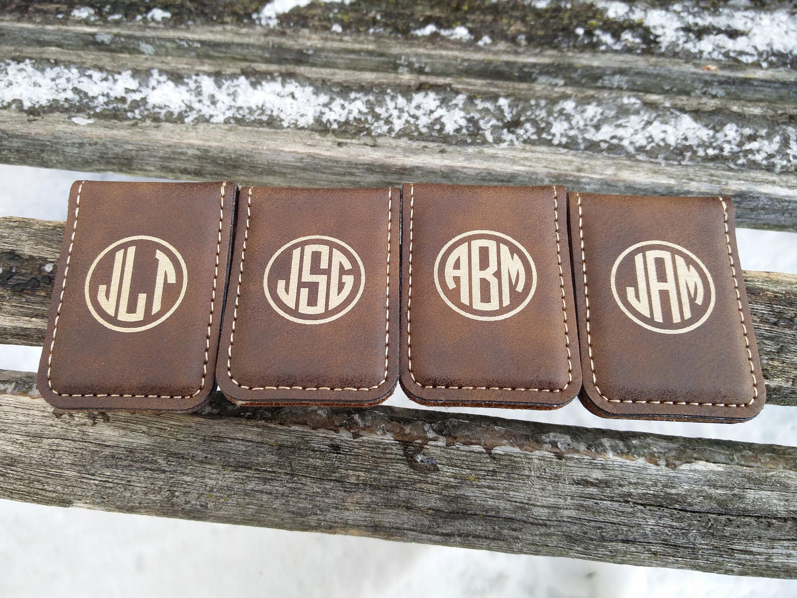 Customized Money Clip. Leather, Laser Engraved. Wedding, Groomsmen Gift ...