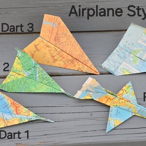 Map Paper Airplanes. Birthday Decorations, Wedding Confetti, Map ...