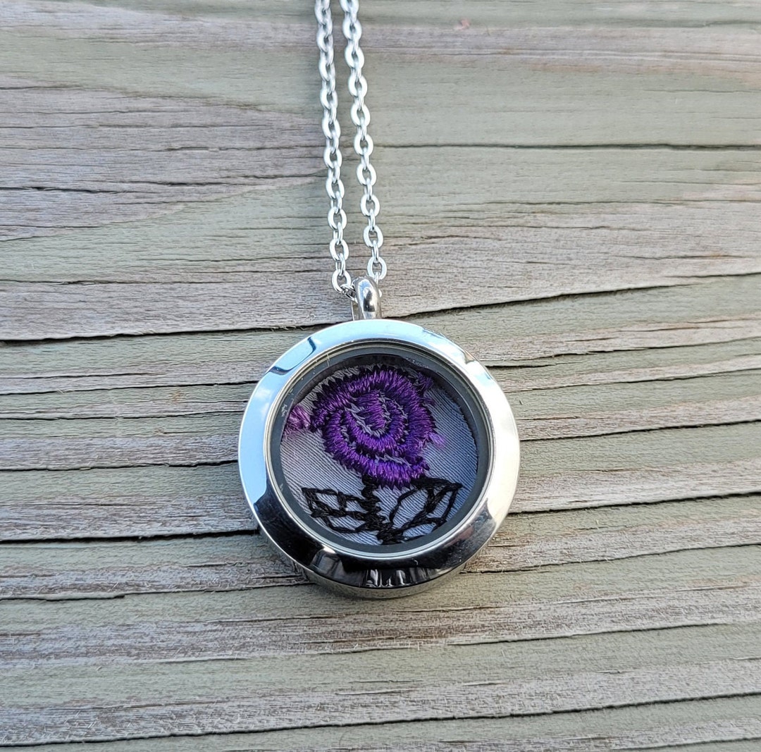 Purple Rose Necklace. Gifts for Her, Birthday, Anniversary, Mom, Mother ...