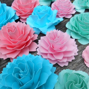 Paper Flowers, Cake, Table Decorations. CHOOSE YOUR COLORS. Set of 20 ...