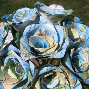 Vintage Map Paper Rose. CHOOSE YOUR AMOUNT. Anniversary, Birthday ...