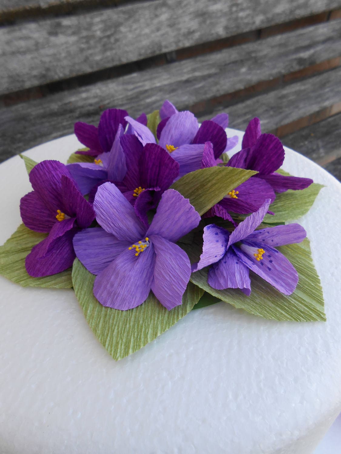Custom Cake Topper. Crepe Paper Flowers. Violet. Perfect for Parties ...