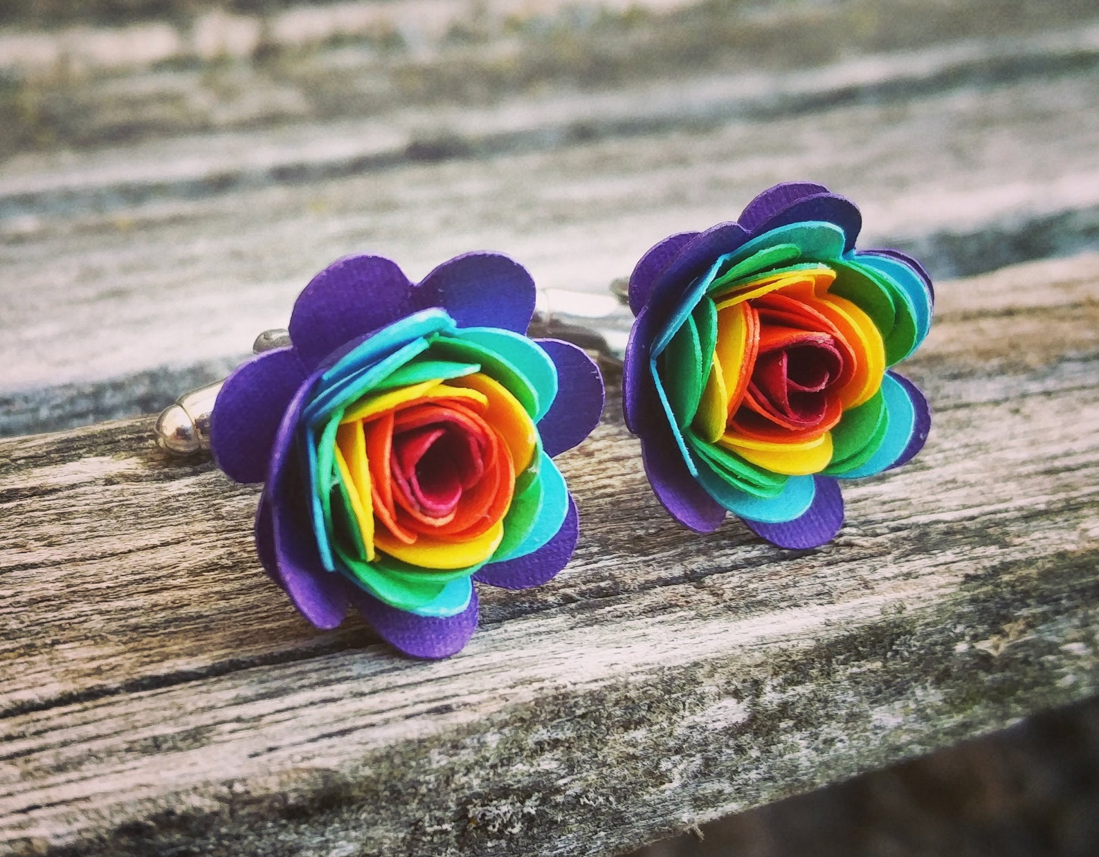 Rainbow Cufflinks. or CHOOSE YOUR COLORS! Wedding, Men's Christmas Gift ...