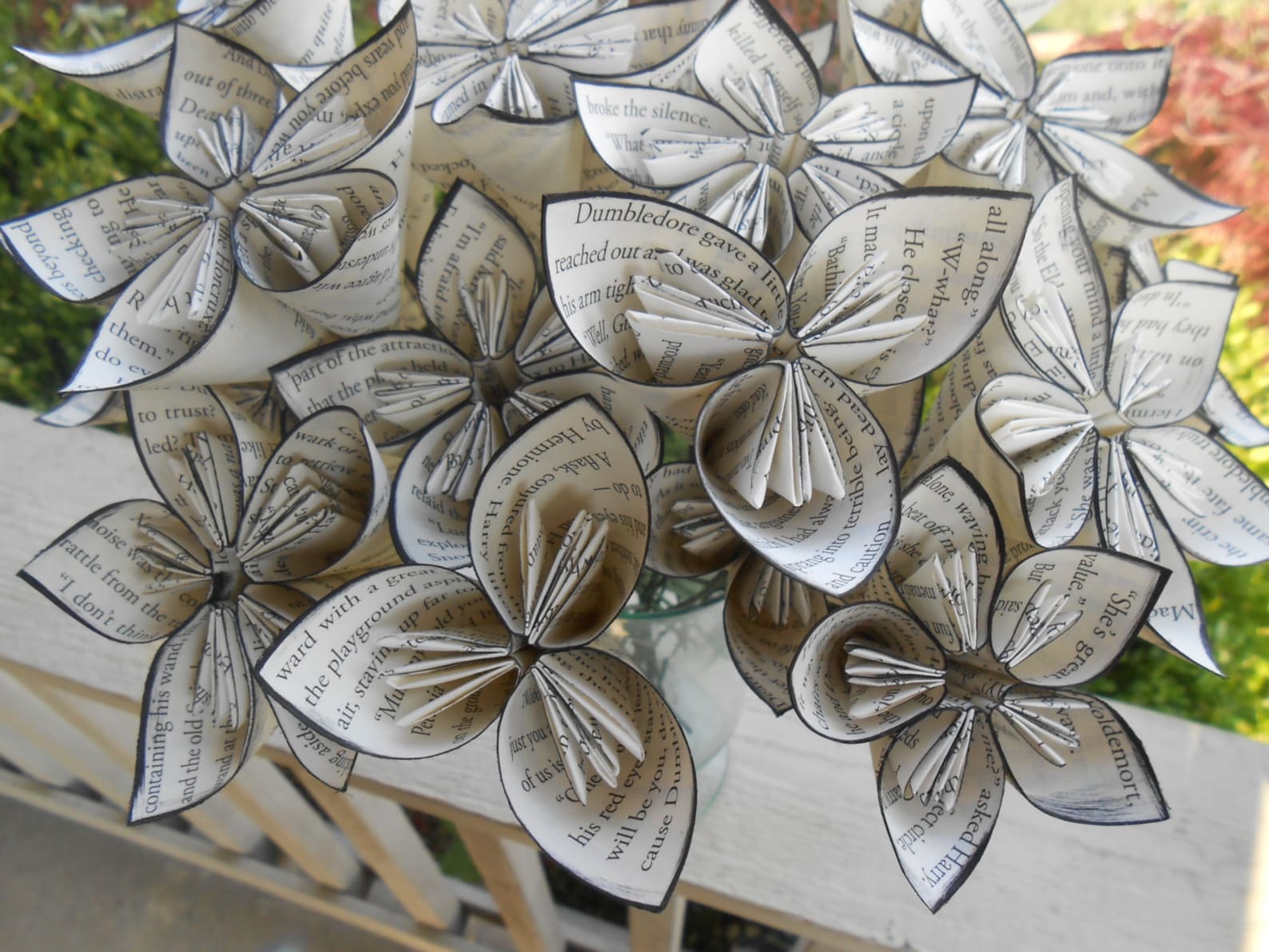 BOOK Paper Flower Bouquet. First Anniversary, Weddings, Home Decoration ...