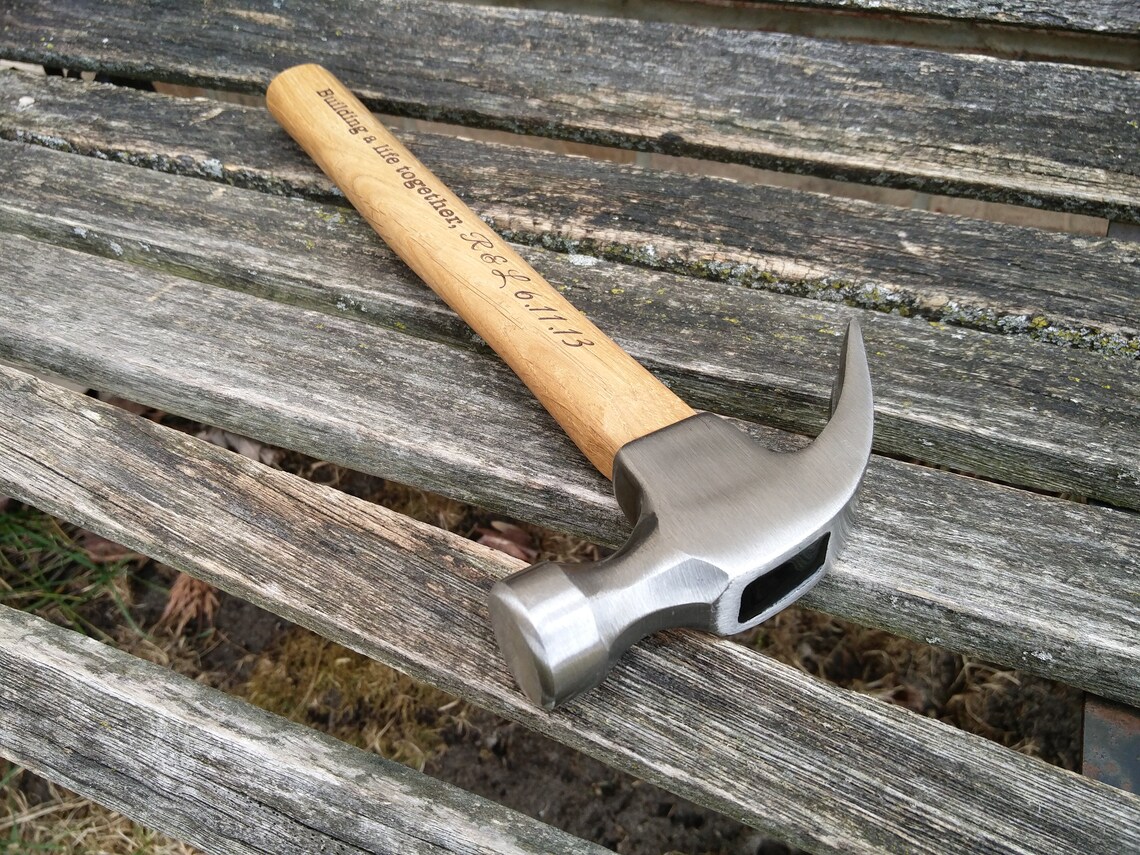 Custom Engraved Hammer, Wood. Christmas Gift, Father of the Groom, Dad ...