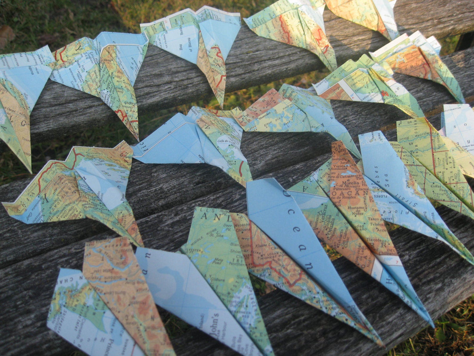 Vintage Map Paper Airplanes. CHOOSE YOUR PLANES. Escort Cards, Wedding ...