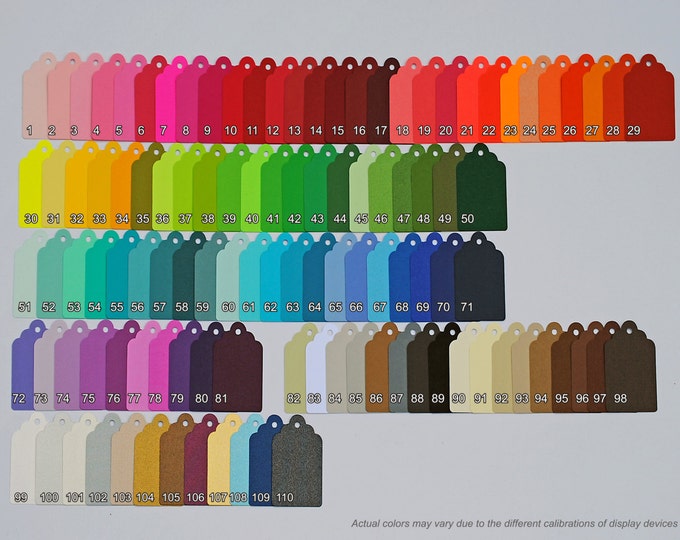 100 Scalloped Tags CHOOSE SIZE & COLORS. Wedding Favor | Etsy