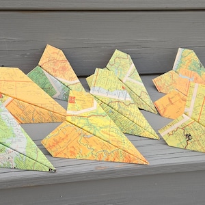 Map Paper Airplanes. Birthday Decorations, Wedding Confetti, Map ...