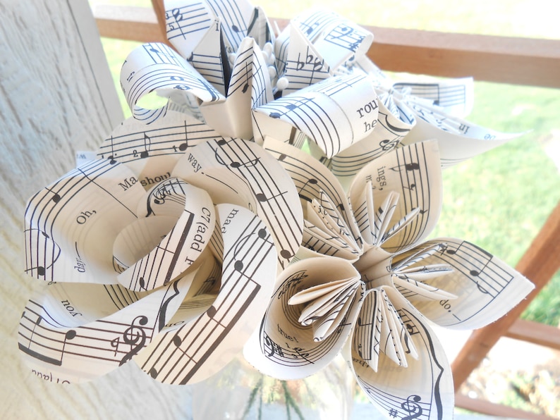 Vintage Sheet Music Flowers Half Dozen. Anniversary Gift | Etsy