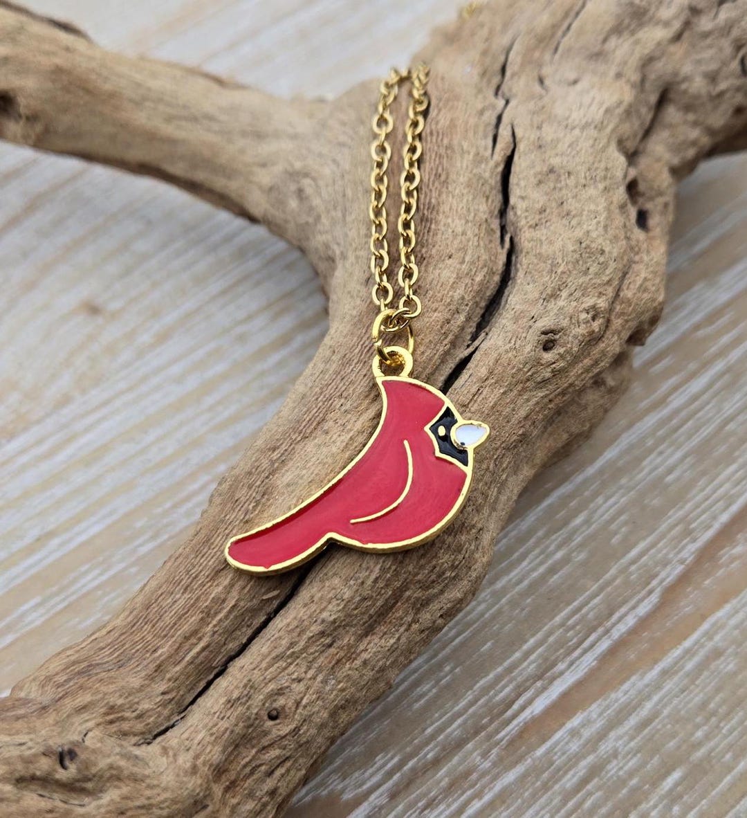 Red Cardinal Necklace. Bird Necklace. Memorial Gift. Anniversary ...
