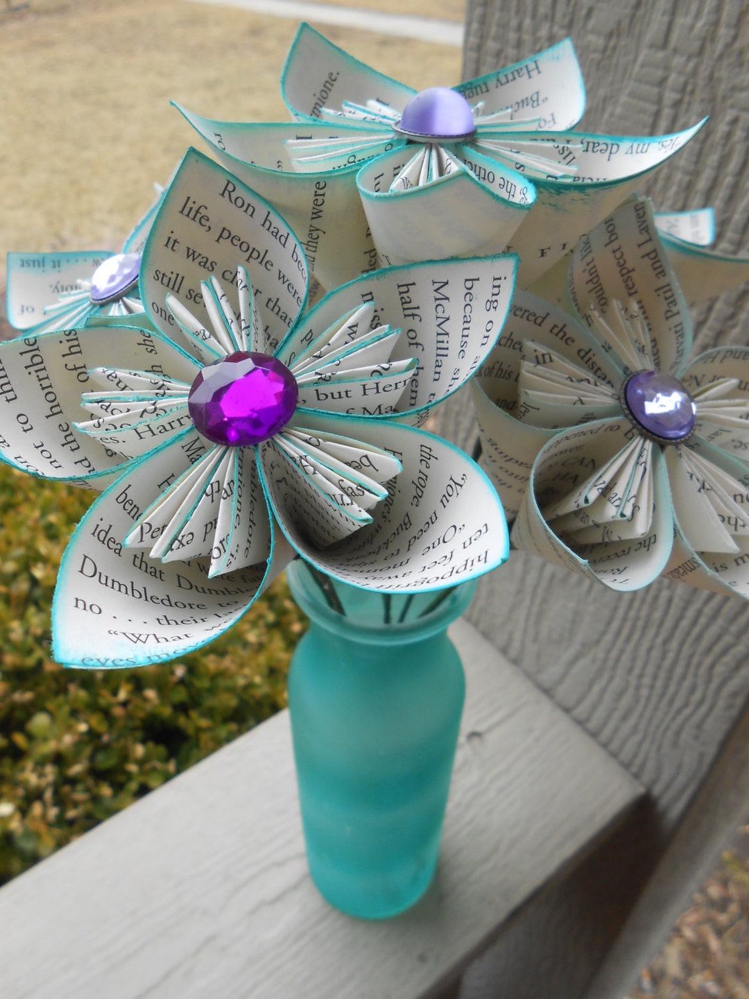 Book Paper Flower Bouquet. CHOOSE YOUR COLORS. First Anniversary ...