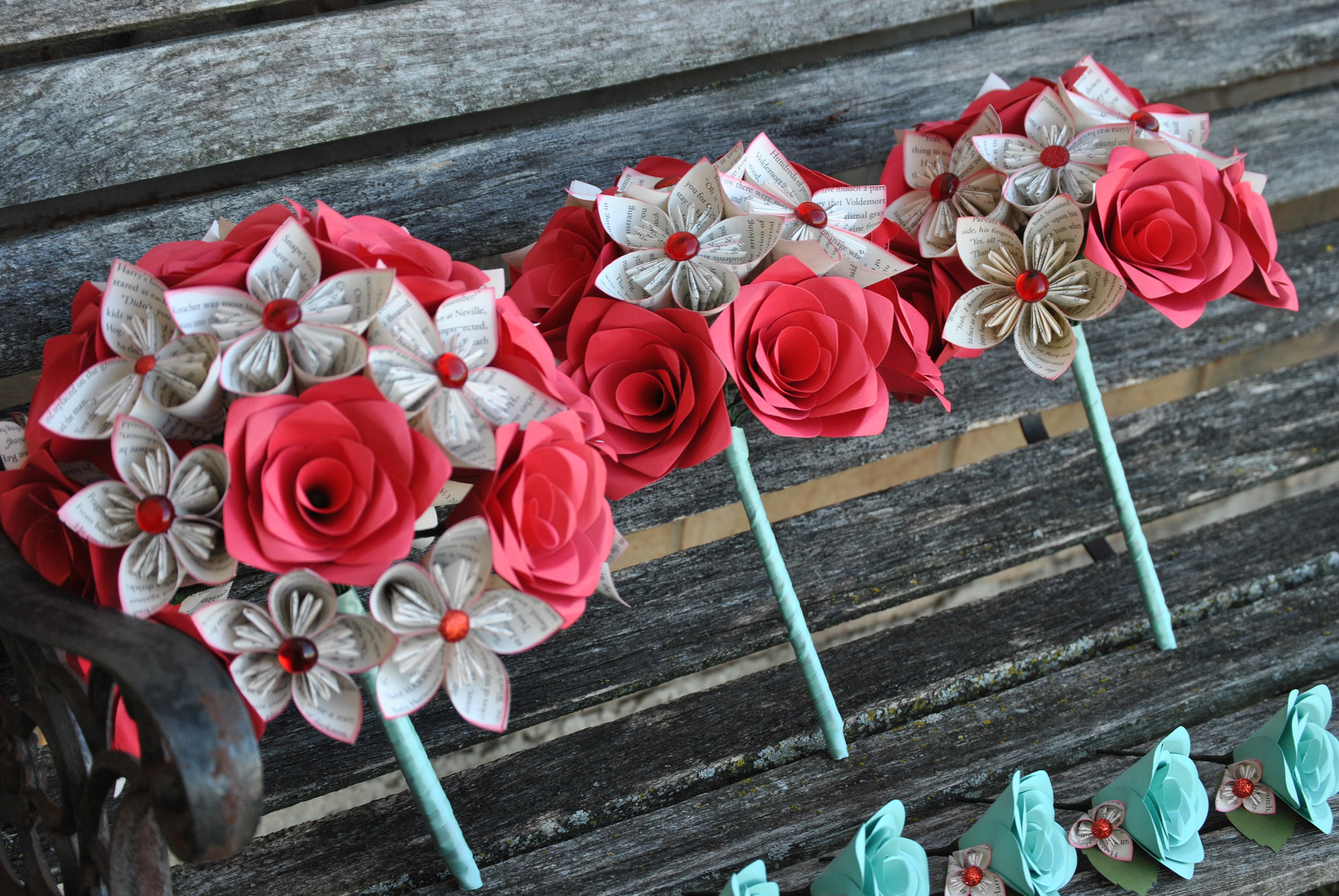 Custom Paper Flower Wedding Bouquets. You Pick the Colors | Etsy