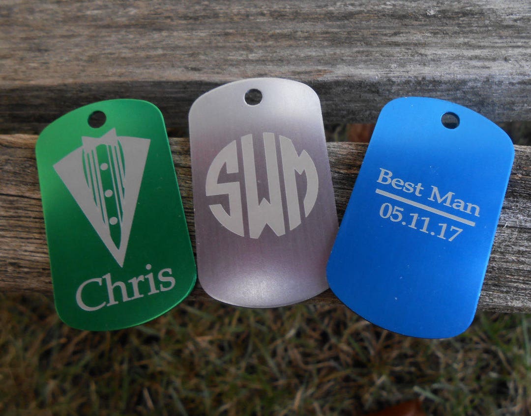 Custom Dog Tags. CHOOSE YOUR DESIGN & Color. Laser Engraved. Wedding ...