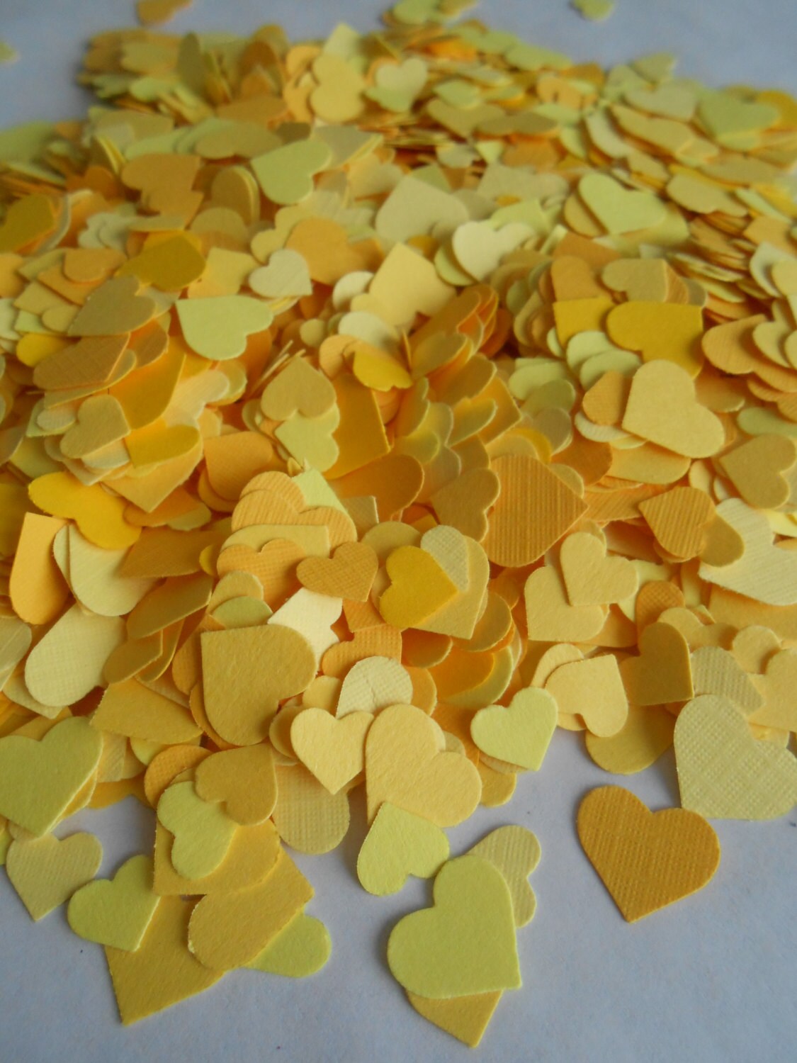 Over 2000 Mini Confetti Hearts. Shades of Yellow. Weddings - Etsy