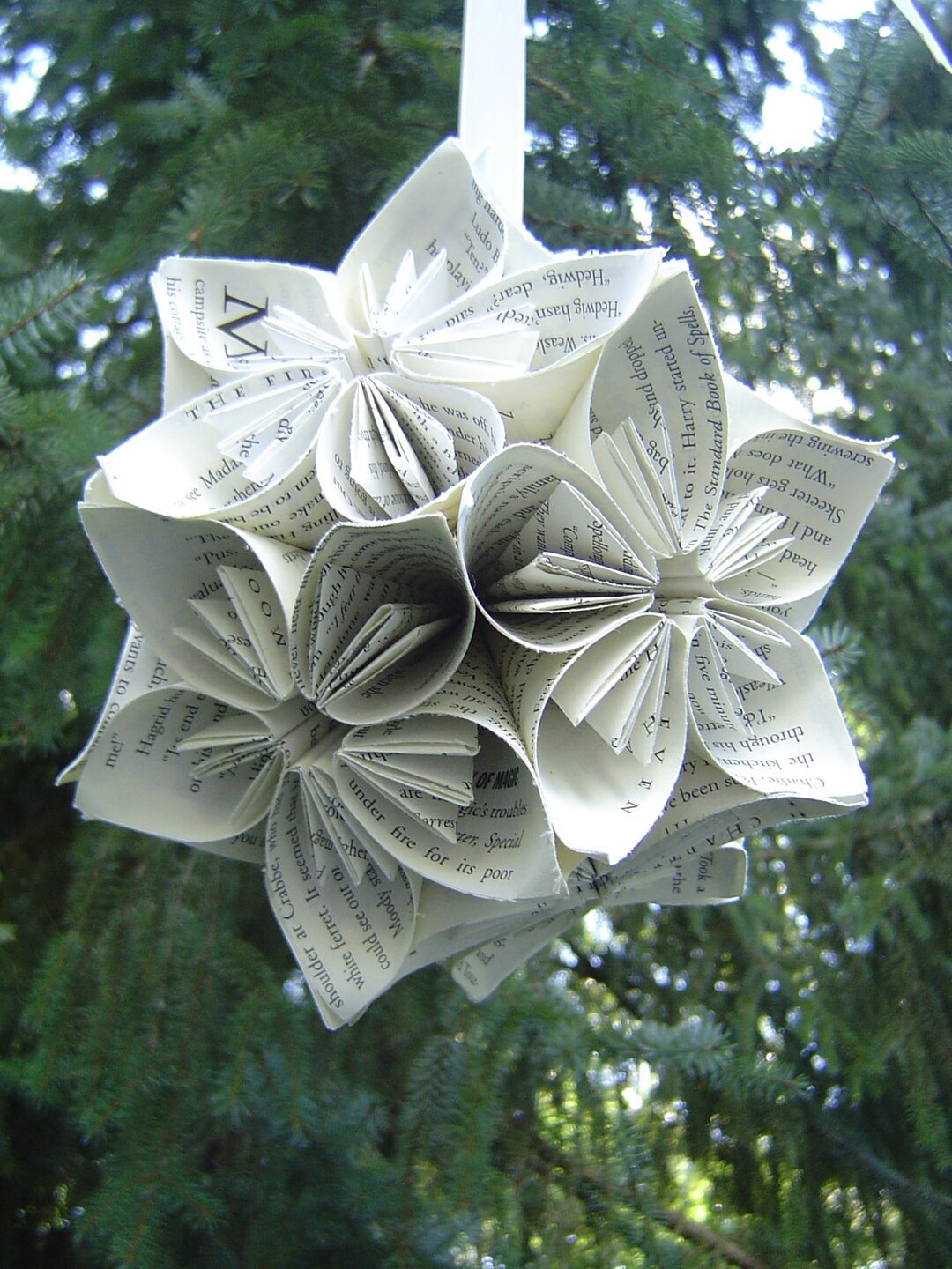 Book Kusudama Ball, LARGE Size. Upcycled Origami Gift. Great Gift or ...