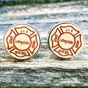 PERSONALIZED Firefighter Cufflinks. Laser Engraved. Wedding, Men's ...