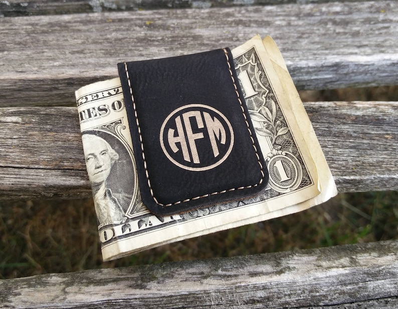 Customized Money Clip. Leather Laser Engraved. Wedding - Etsy