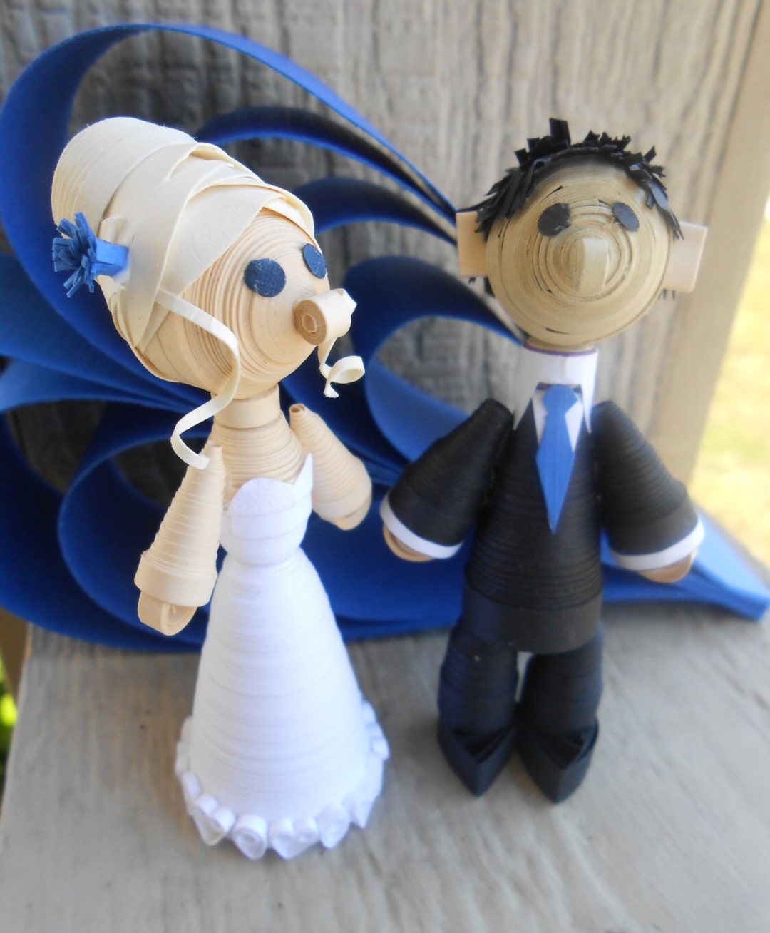 Bride & Groom Cake Topper. CUSTOMIZED. Quilled Paper Wedding Decoration ...
