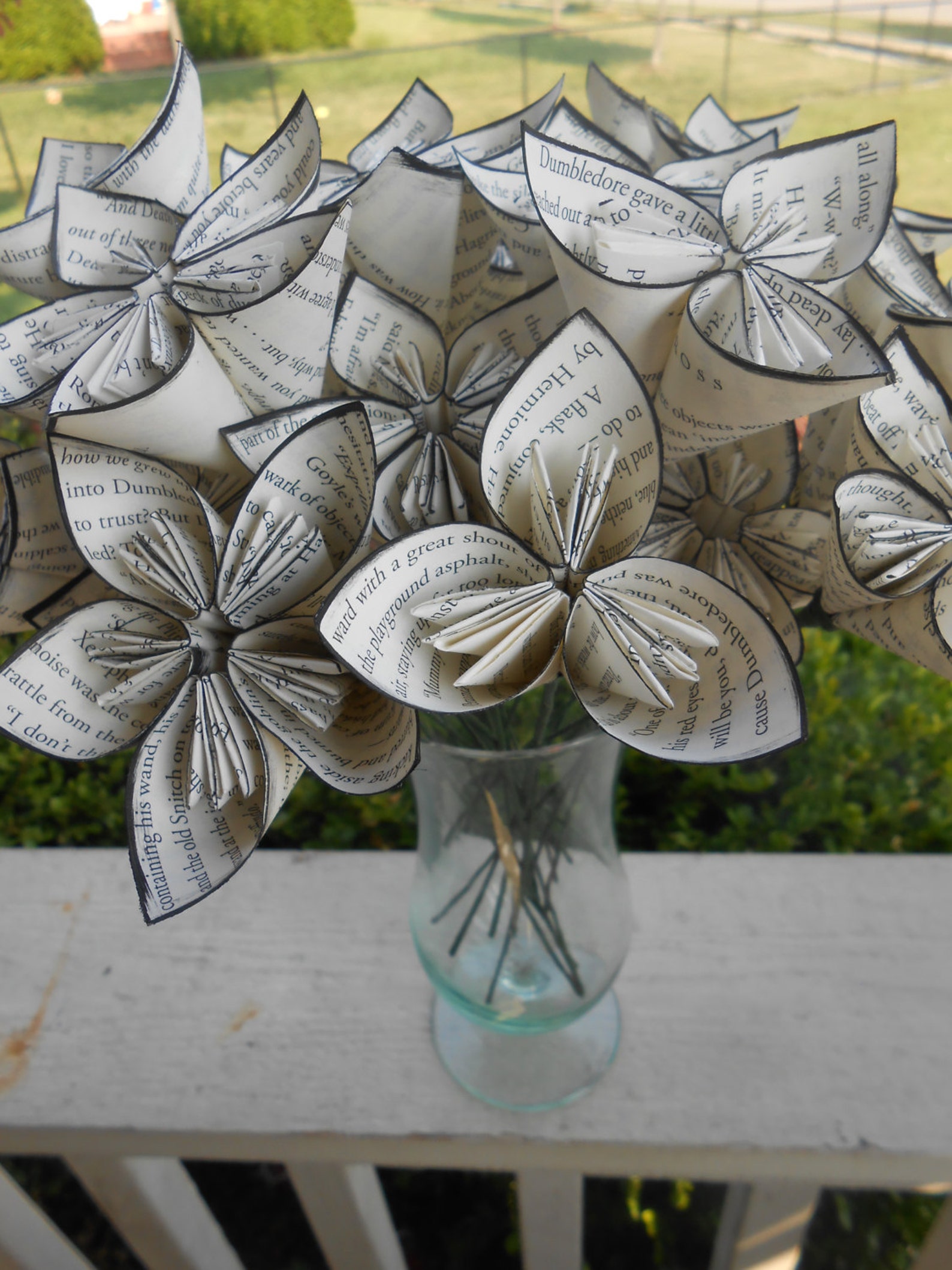 BOOK Paper Flower Bouquet. First Anniversary, Weddings, Home Decoration ...