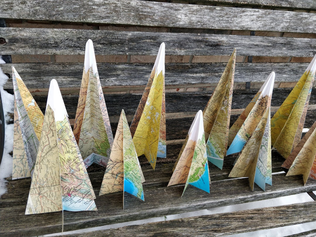 Map Mountains. Snow OR No Snow. Vintage Maps. Wedding Decoration ...