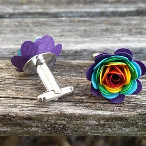 Rainbow Cufflinks. or CHOOSE YOUR COLORS! Wedding, Men's Christmas Gift ...