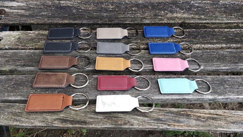 Customized Leather Keychain. Laser Engraved Tag. Wedding | Etsy