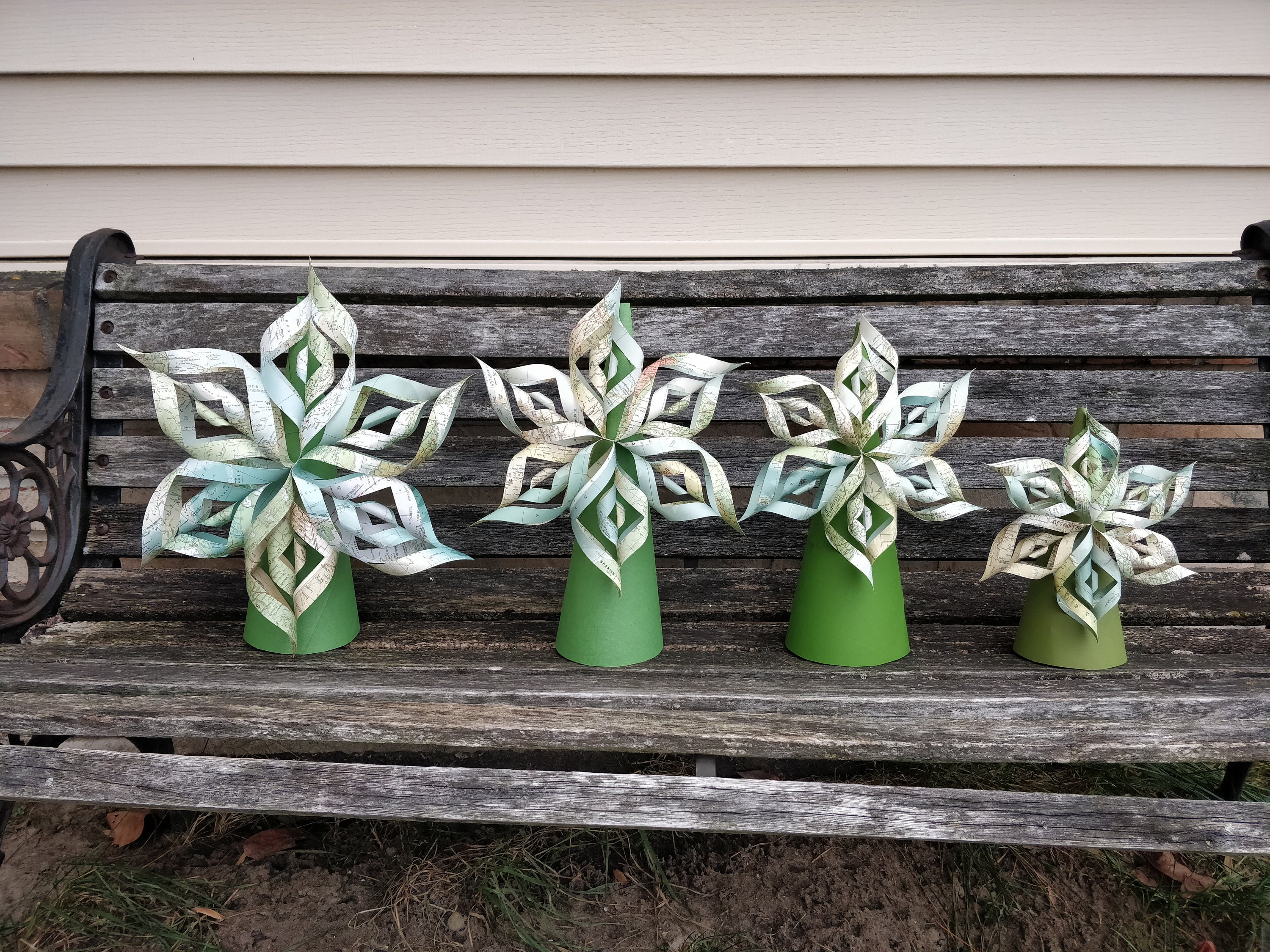 VINTAGE MAP Christmas Tree Topper. Twisted Star Rustic - Etsy