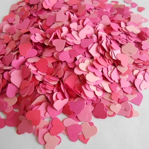 Over 2000 Mini Confetti Hearts. Shades of Pinks. Weddings, Showers ...