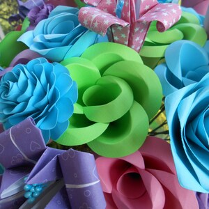 Large Paper Bouquet. CHOOSE YOUR COLORS! Roses, Lilies, Mums, Etc ...