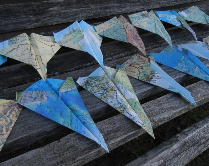 FLYING Map Paper Airplanes. Wedding Decoration Party - Etsy