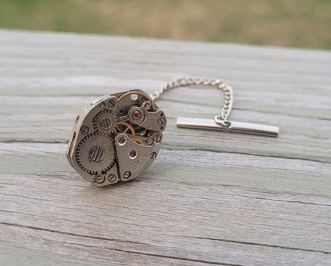 Steampunk Watch Tie Tack. Wedding, Men, Groom Gift, Dad, Groomsmen ...