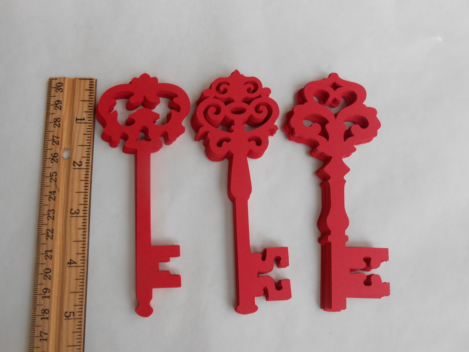 50 Cardstock Skeleton Keys. 5 Inch. CHOOSE YOUR COLORS. Tag, Escort ...