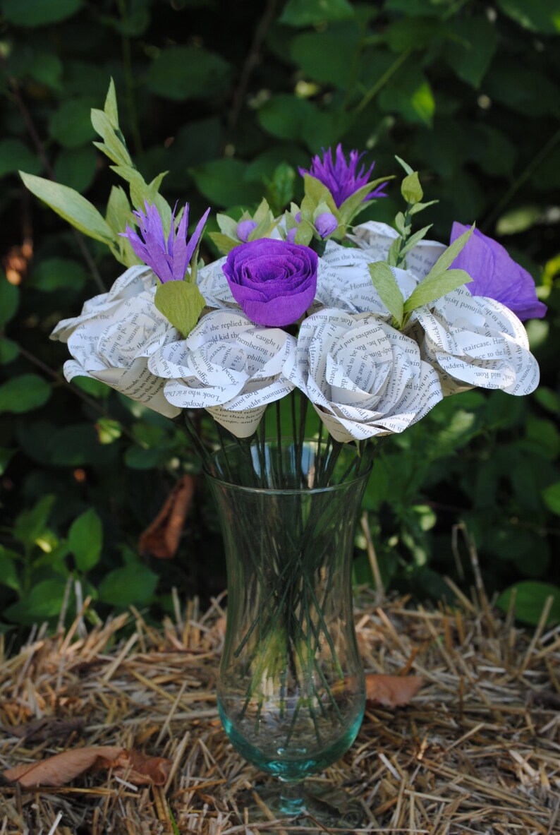 Book Bouquet, Roses & Crepe Paper Accents. Perfect for First ...